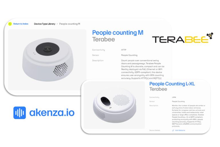 Terabee People Counting devices available on the akenza IoT platform - Terabee
